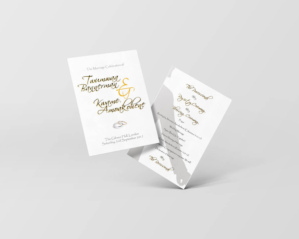 Order of Service Printing | Wedding & Event Cards